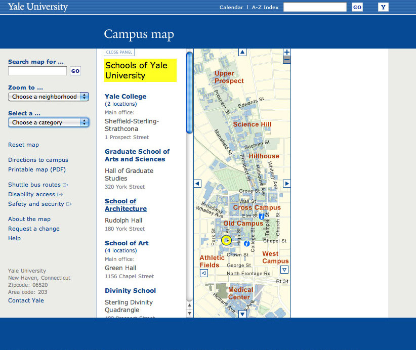Yale University Map College Map | Trumbull College